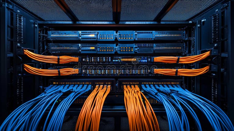 Typical Data Center Network Panel, Switch, and Cable Configuration ...