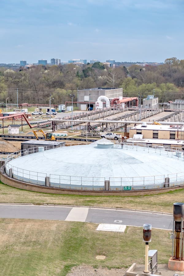 Typical Day at a Large Wastewater Treatment Plan Facility Stock Image ...
