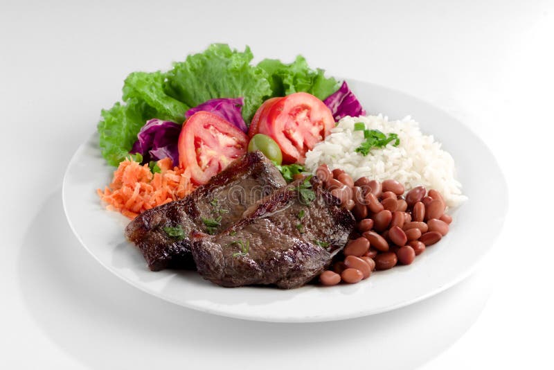 Typical Dish of Brazil, Rice and Beans Stock Image - Image of beef ...