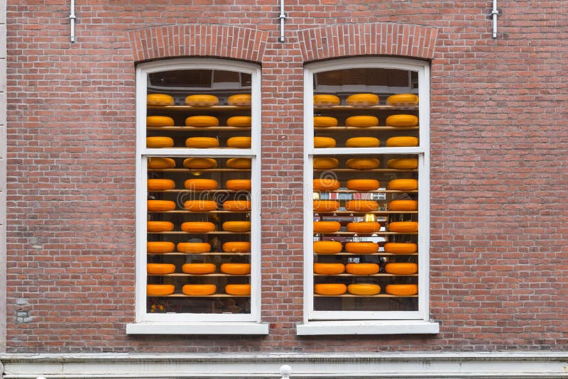 Holland, Cheese at the Windows Stock Photo - Image of display, dairy ...