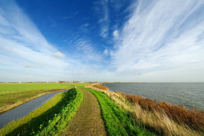 Typical Dutch Country Landscape in Marken Stock Image - Image of ...