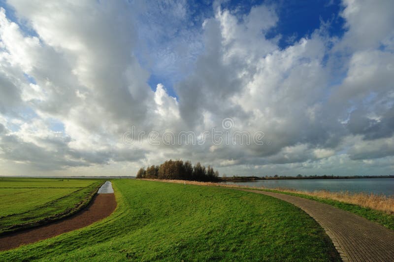 Typical Dutch Country Landscape in Marken Stock Image - Image of ...