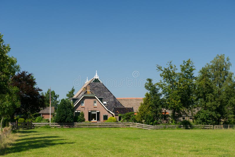 Dutch farmhouse stock photo. Image of bricks, garden - 19022230