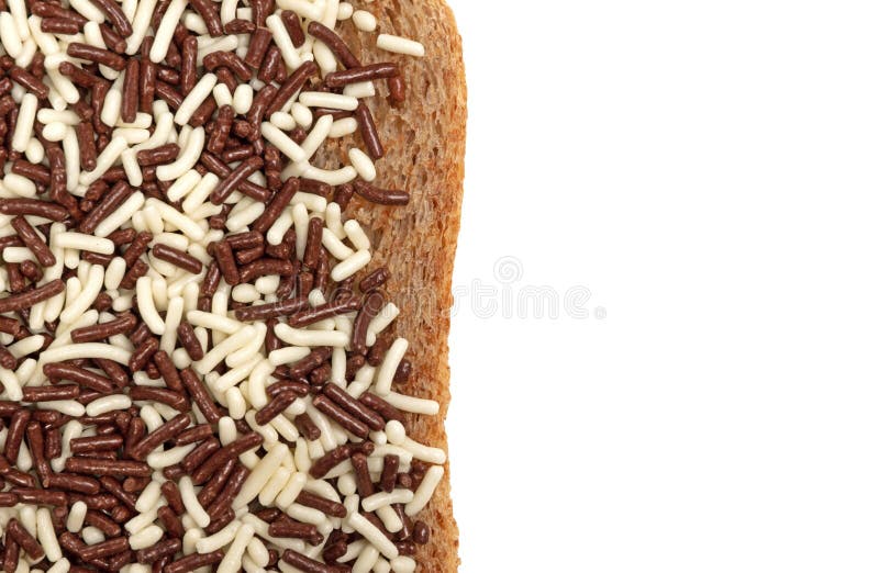 Typical Dutch Lunch; Bread with Chocolate Sprinkles Hagelslag Stock ...