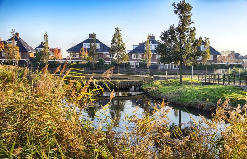 Modern Village with Different New Houses Stock Image - Image of ...