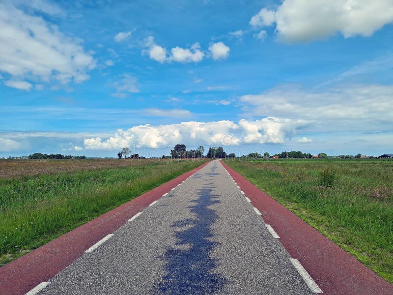 Typical Dutch Wide Open Landscape in the Netherlands Stock Image ...