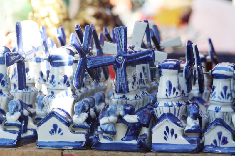 Typical dutch windmill stock photo. Image of porcelain - 4677186