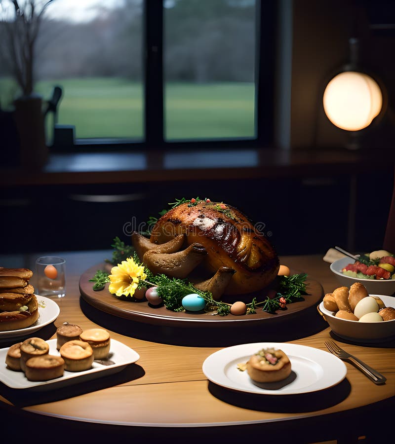 Typical Easter food dishes stock illustration. Illustration of lamb ...