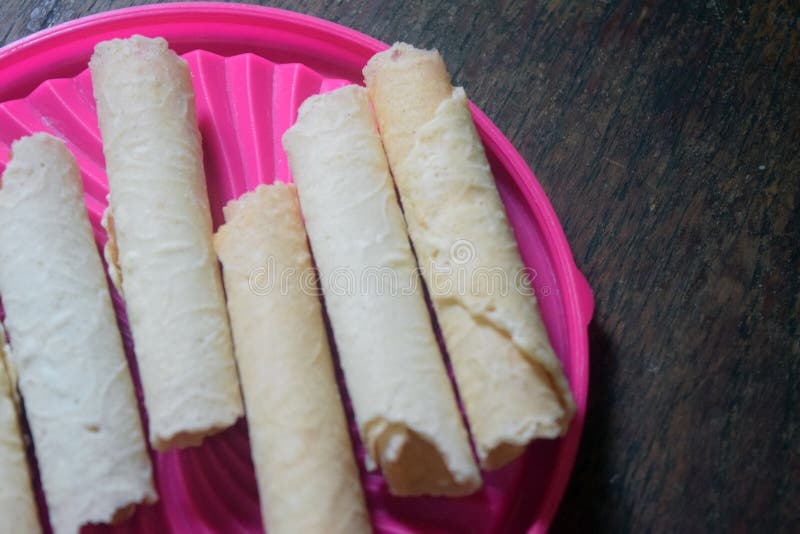 Eid Snacks Which are Usually Called Egg Rolls are in Red Plastic ...