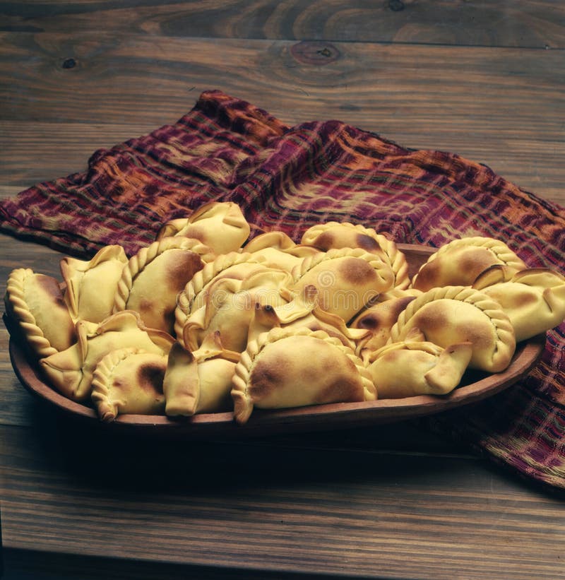 Typical Empanadas on Plate Food Argentina Made with Meat Fried Stock ...