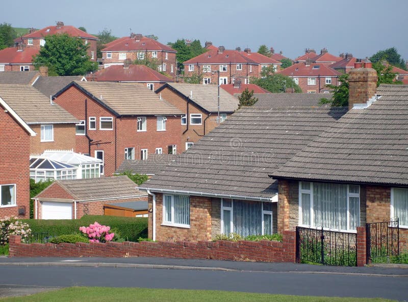 Typical English Housing Estate Stock Image - Image of buildings ...