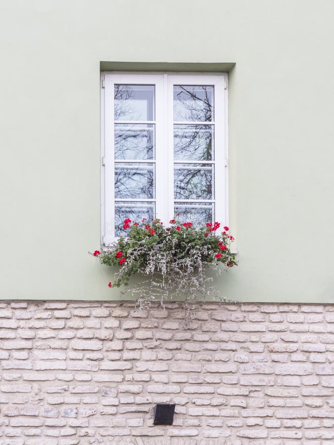 Old European Windows stock image. Image of wall, flowerbox - 5806033
