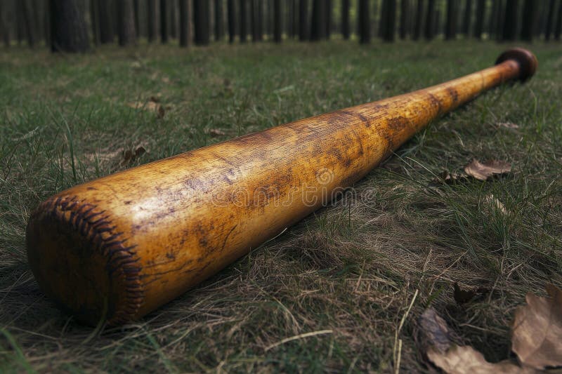In a Typical, Everyday Sports Setting, a Rounders Bat Lies on the Grass ...