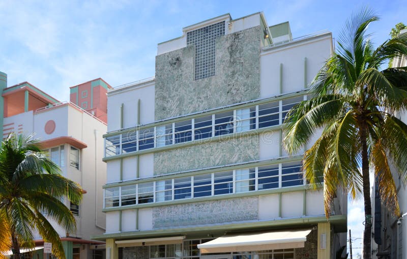 Typical Facade in Miami Beach at the Atlantic, Florida Stock Image ...
