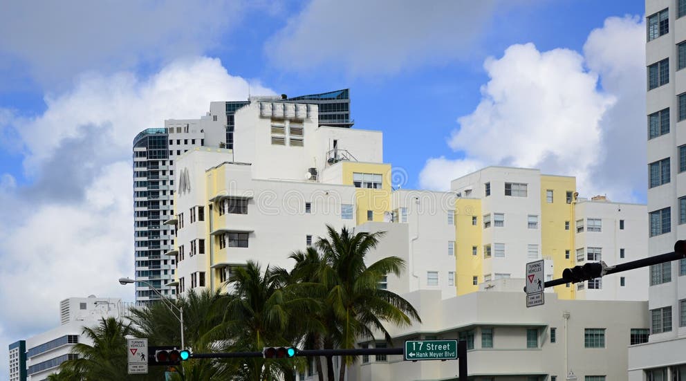 Typical Facade in Miami Beach at the Atlantic, Florida Editorial ...