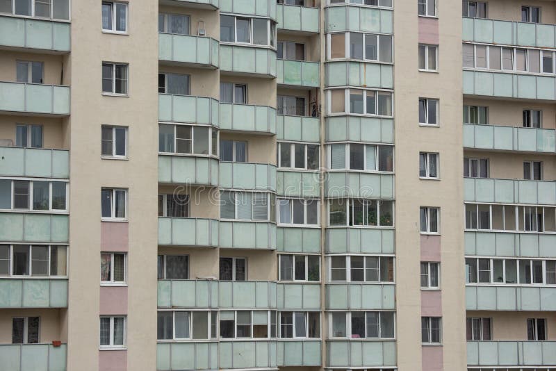 Typical Facade of Russian Building Stock Image - Image of moscow, aged ...