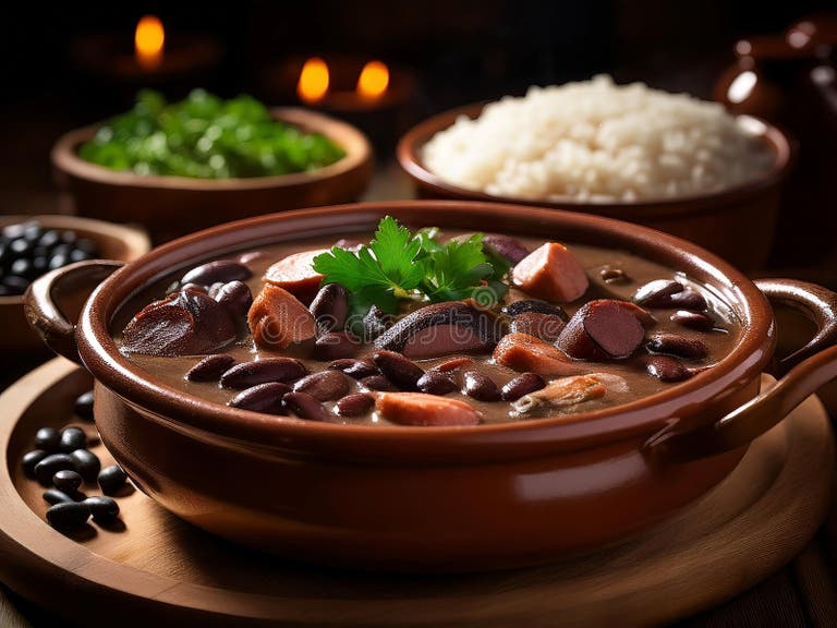 Typical Feijoada, Brazilian Dish Made of Black Beans and Pork Stock ...