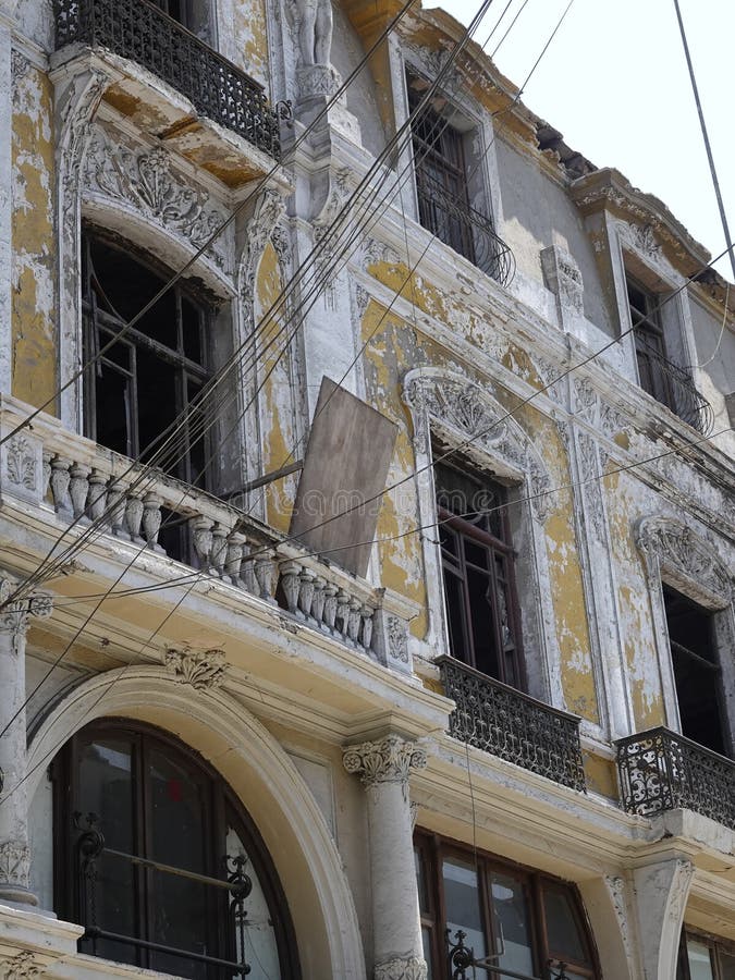 Typical Front of a Building, Around the Historical Center, Lima, Peru ...