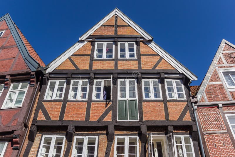 Typical German Half Timbered House in Hanseatic City Stade Stock Image ...