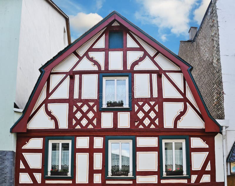 Typical german house stock photo. Image of clouds, decoration - 62730624
