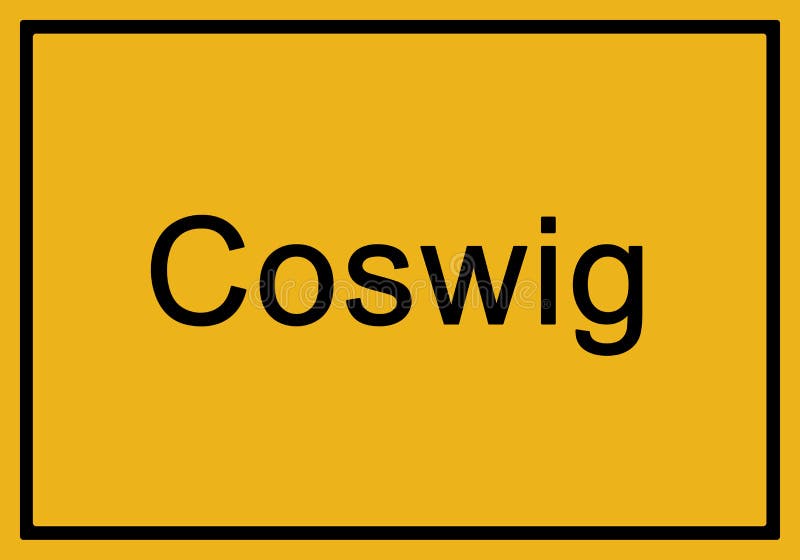 Typical German Yellow City Sign Coswig Stock Illustration ...