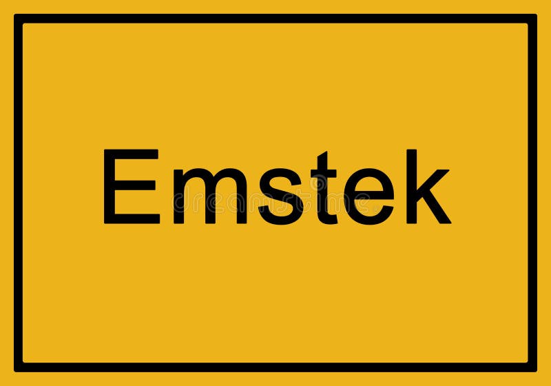 Typical German Yellow City Sign Emstek Stock Illustration ...