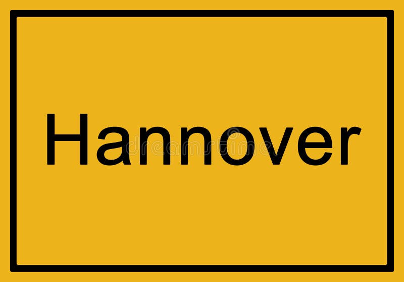 Typical German Yellow City Sign Hannover Stock Illustration ...