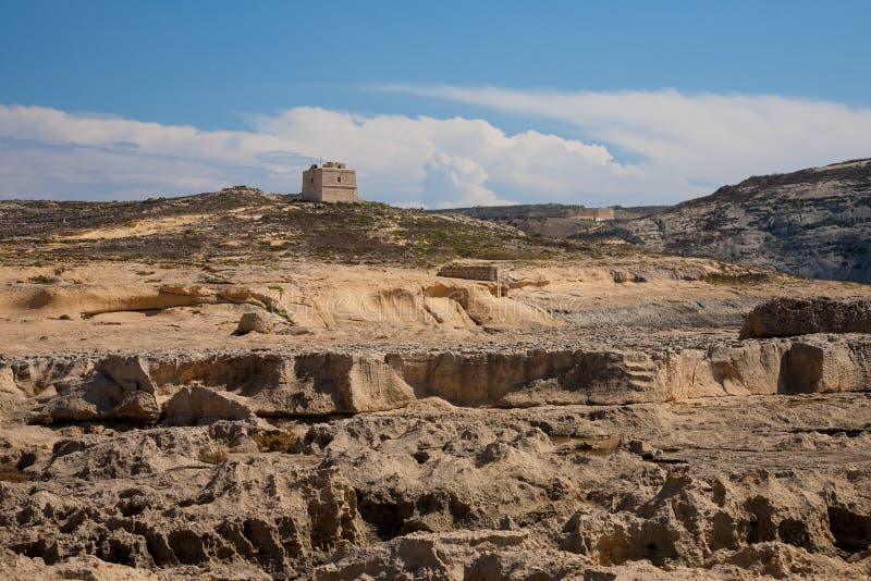 Typical Gozo landscape stock photo. Image of fortification - 12884174