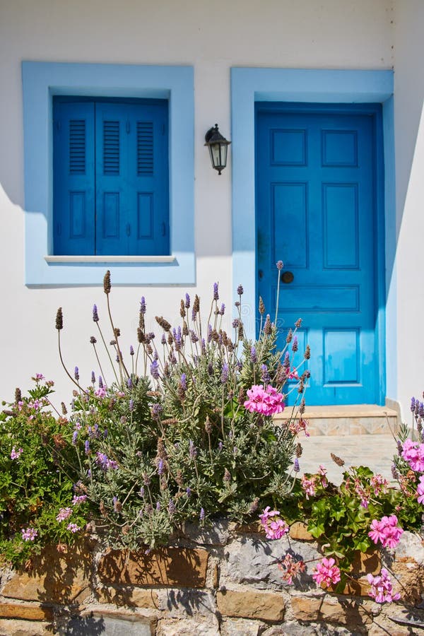 Typical Greek Blue Door on the Island of Karpathos Stock Photo - Image ...