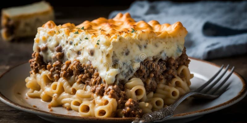 Typical greek pastitsio stock illustration. Illustration of sauce ...