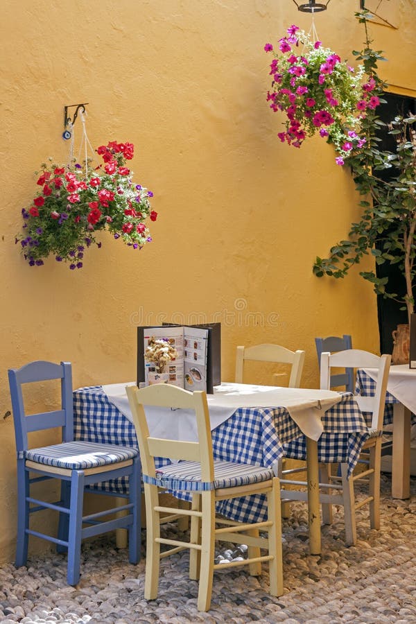 A typical Greek taverna stock photo. Image of detail - 43301090