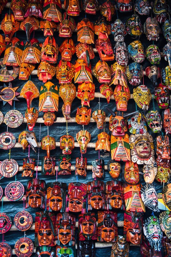 Typical Handcraft Guatemaltese Masks Stock Image - Image of clothing ...