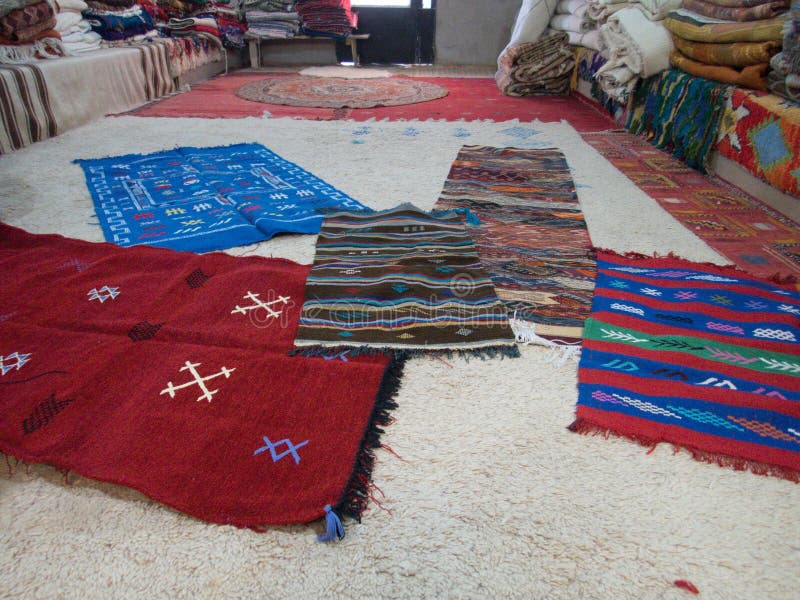 Typical Handmade Arabic Carpet Full of Colors Stock Image - Image of ...