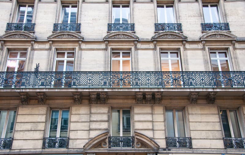 Typical Haussmannian Building, Paris. Stock Image - Image of exterior ...