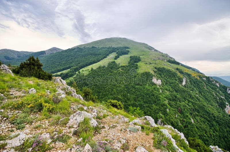 Landscape in Balkan hills stock photo. Image of idyll - 47459814