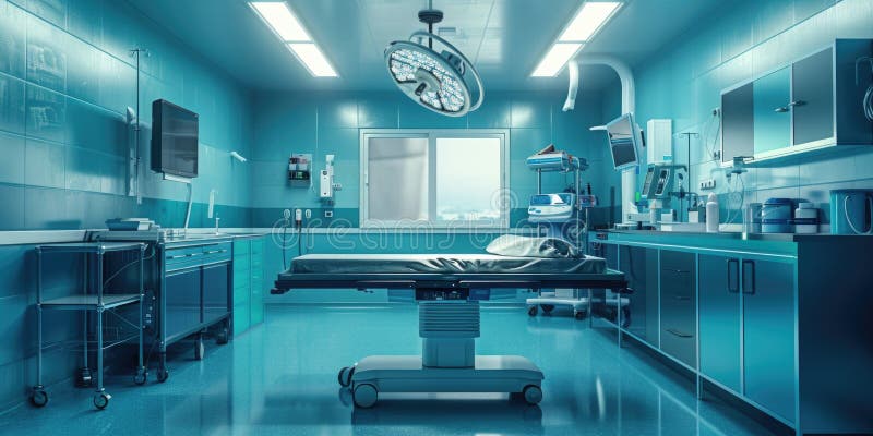 A Typical Hospital Room with a Bed and a Clock Stock Image - Image of ...