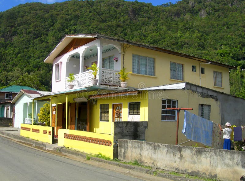 Typical House Architecture Soufriere St. Lucia Stock Image - Image of ...
