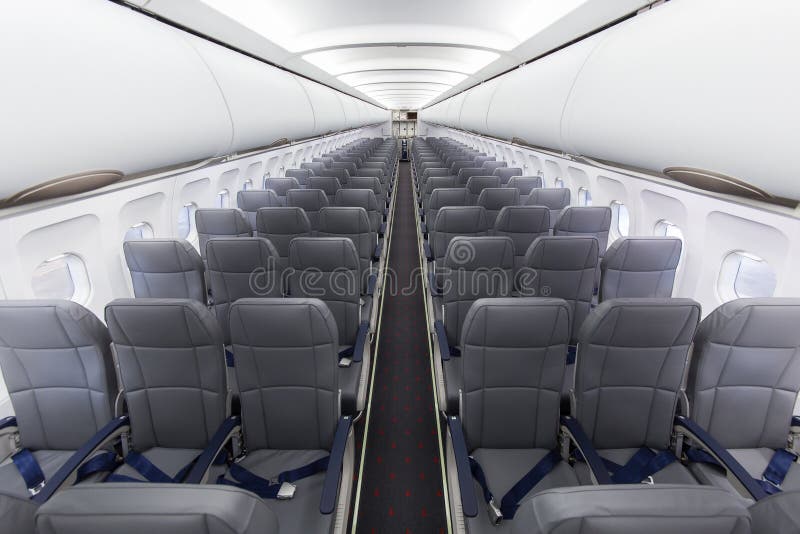 Typical Interior of a Passenger Plane Stock Photo - Image of chairs ...