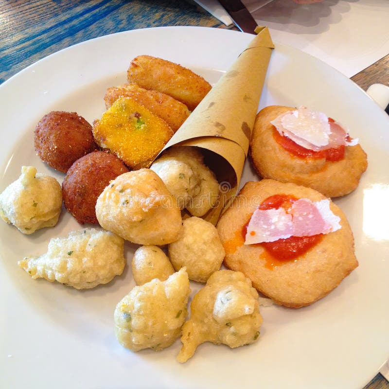 Typical Italian Fried Food from the City of Naples Stock Image - Image ...