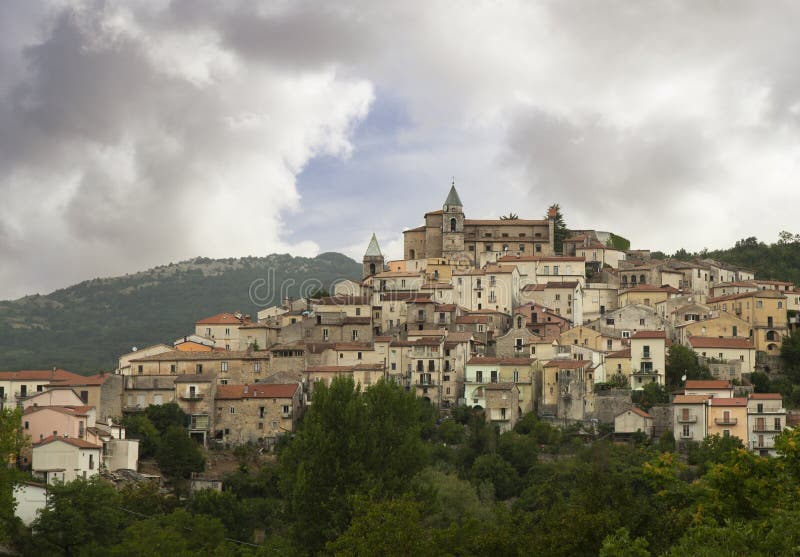 Typical Italian Mountain Village Stock Photo - Image of home, flowers ...