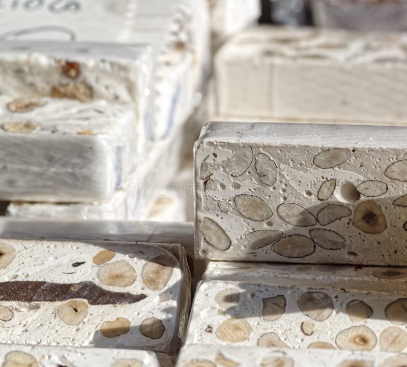 Typical Italian Sweet Called Torrone Stock Photo - Image of tasty ...