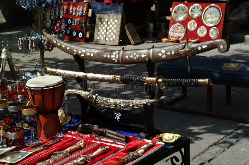 Typical items Stand stock photo. Image of country, retro - 114926940