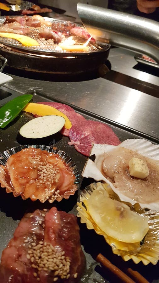Typical Japanese Barbecue Served on a Table Stock Image - Image of ...