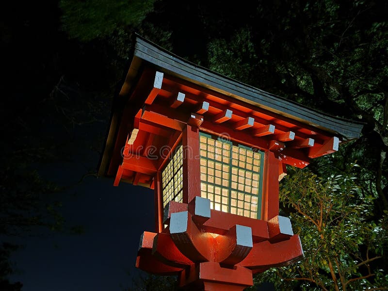 Typical Japanese Lamps that are Usually in Parks and Shrines Stock ...
