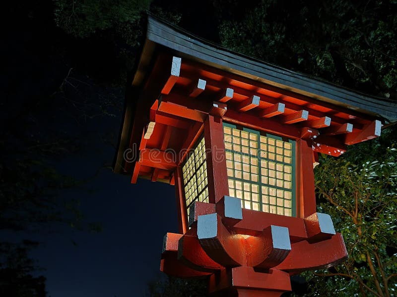 Typical Japanese Lamps that are Usually in Parks and Shrines Stock ...