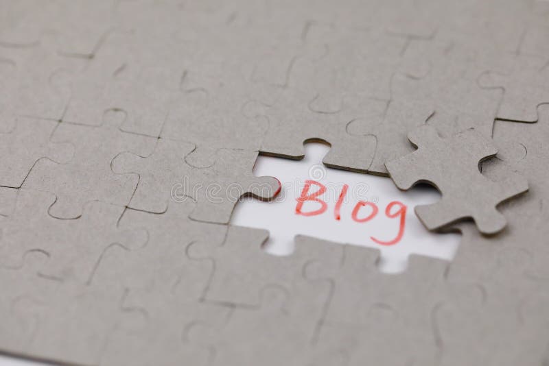 A Typical Jigsaw Puzzle with Blog Stock Image - Image of puzzle ...