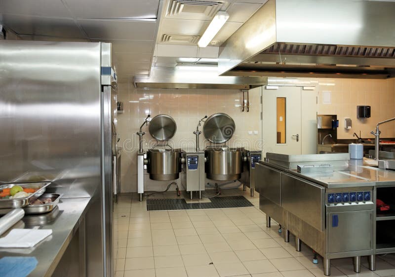 Typical Kitchen of a Restaurant Stock Photo - Image of industrial ...