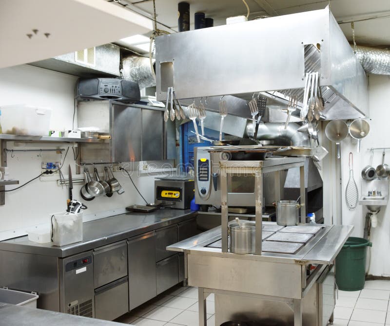 Typical Kitchen of a Restaurant Stock Image - Image of cooking ...