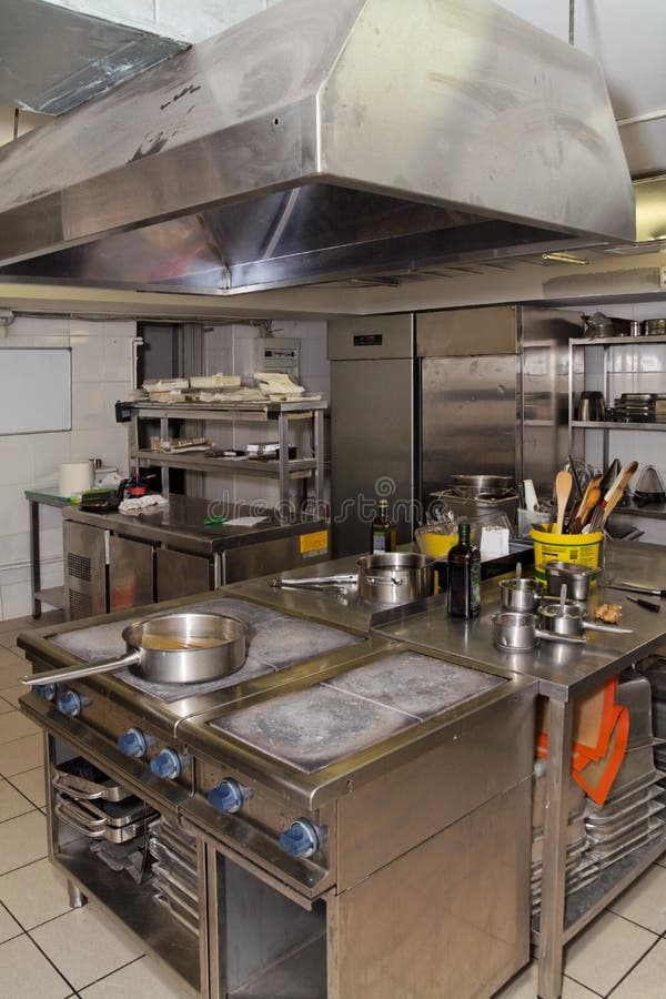 Typical Kitchen of a Restaurant Stock Image - Image of cooking ...