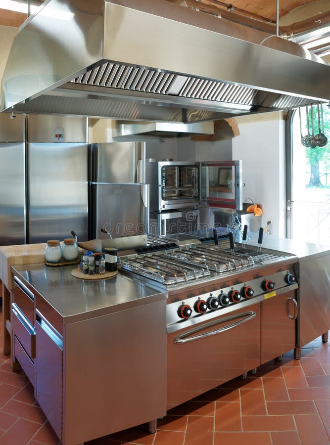 Typical Kitchen of a Restaurant Stock Photo - Image of kitchen ...